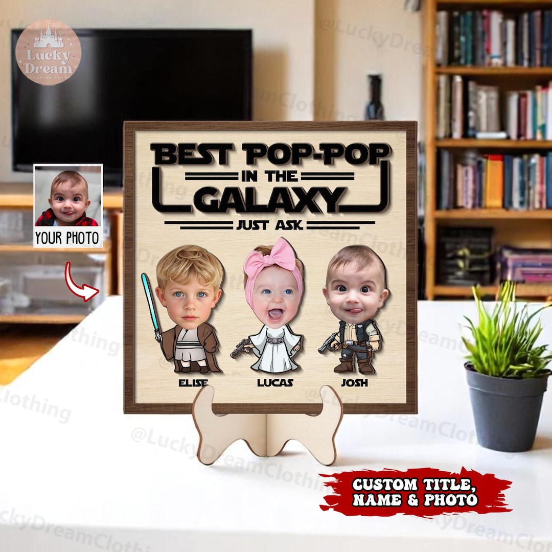 Personalized Photo Star Wars Wooden Sign, Funny Star Wars Dad Gift With ...