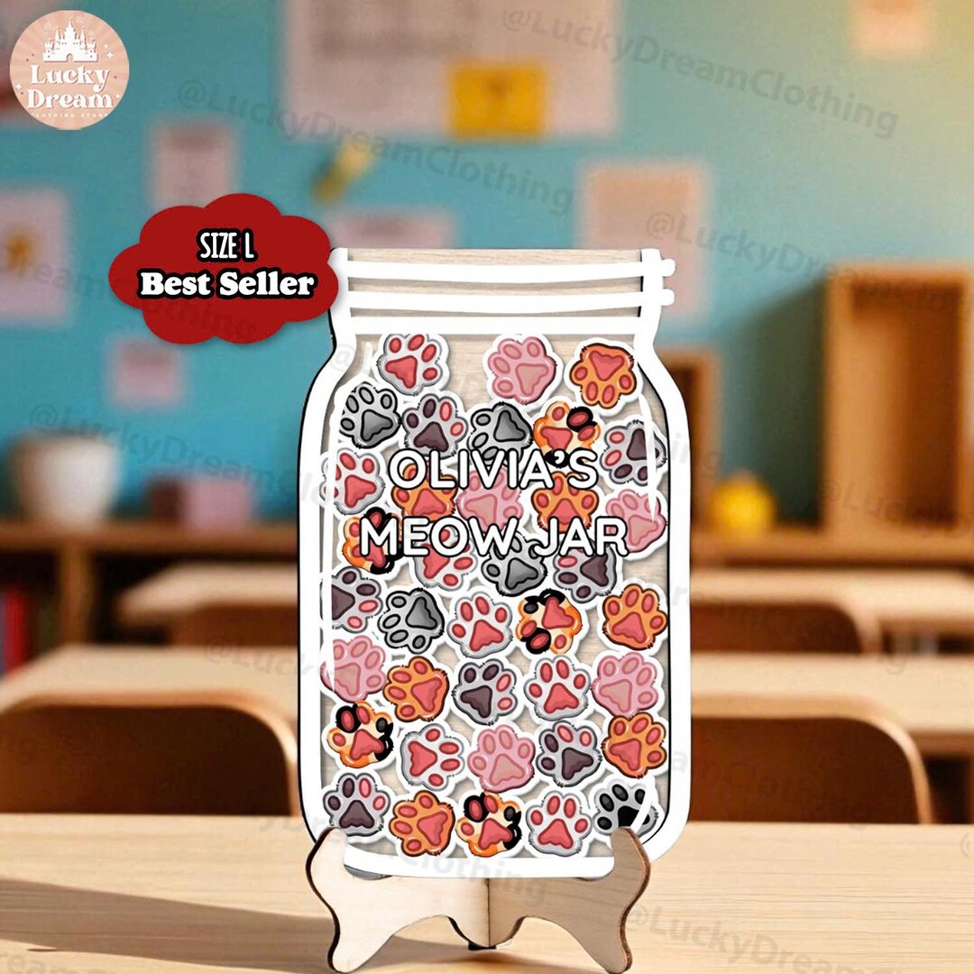 Personalized Paw Print Token Jar for Kids, Back to School Gift,pawsome ...