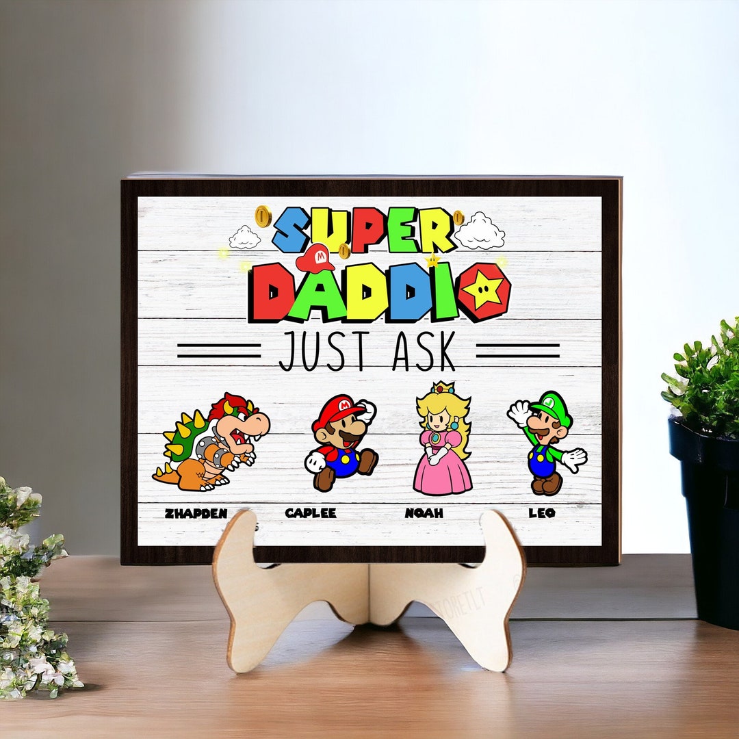 Custom Super Daddio Wooden Sign , Personalized Super Daddio Kiddo ...