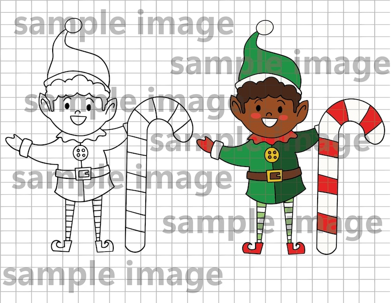 Cute Elf Boy Coloring Page - Etsy