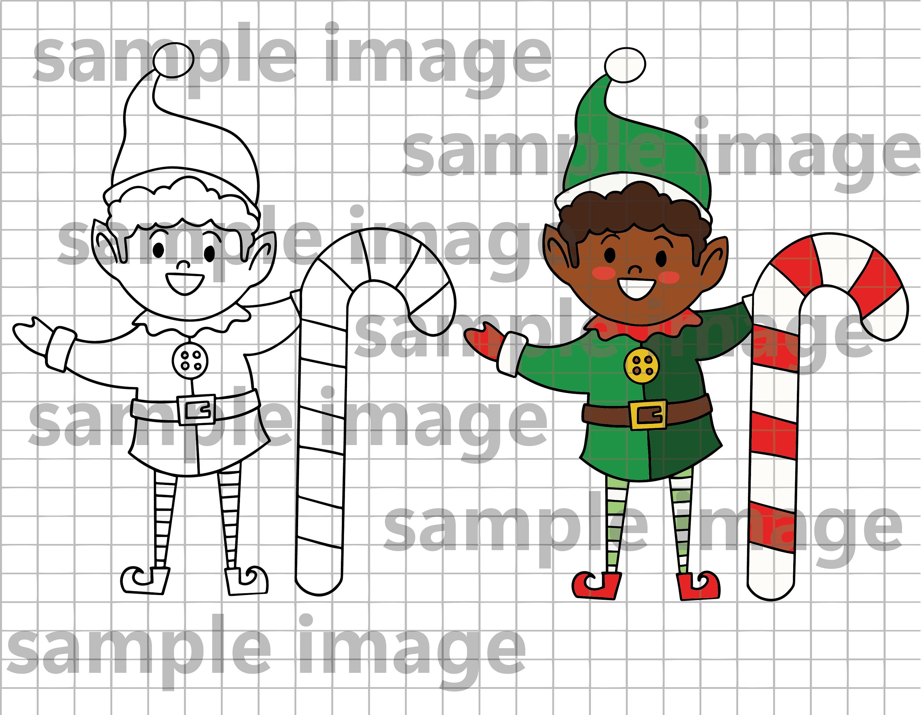 Cute Elf Boy Coloring Page - Etsy