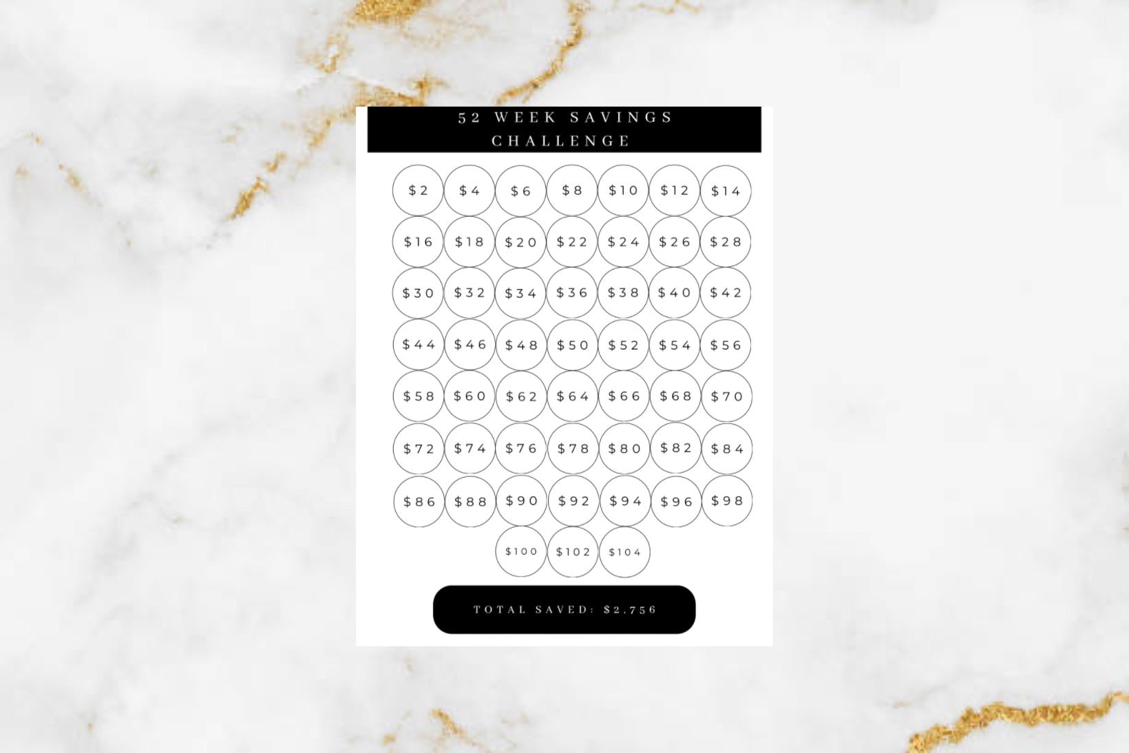 52 Weeks Savings Challenge Printable/goodnotes Compatible PDF Budget ...