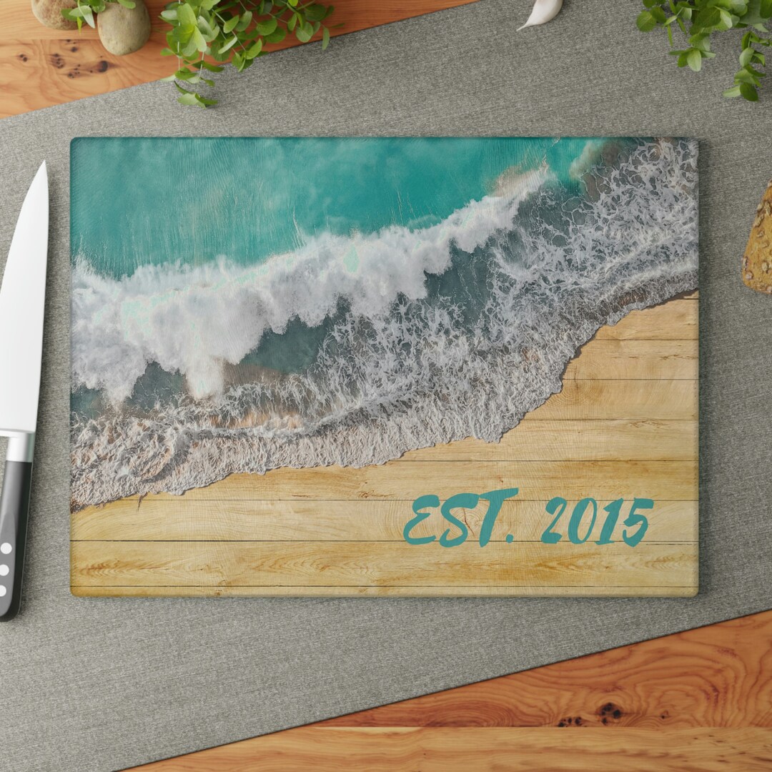 Custom Glass Cutting Board Ocean Themed Tempered Glass Serving Boards ...