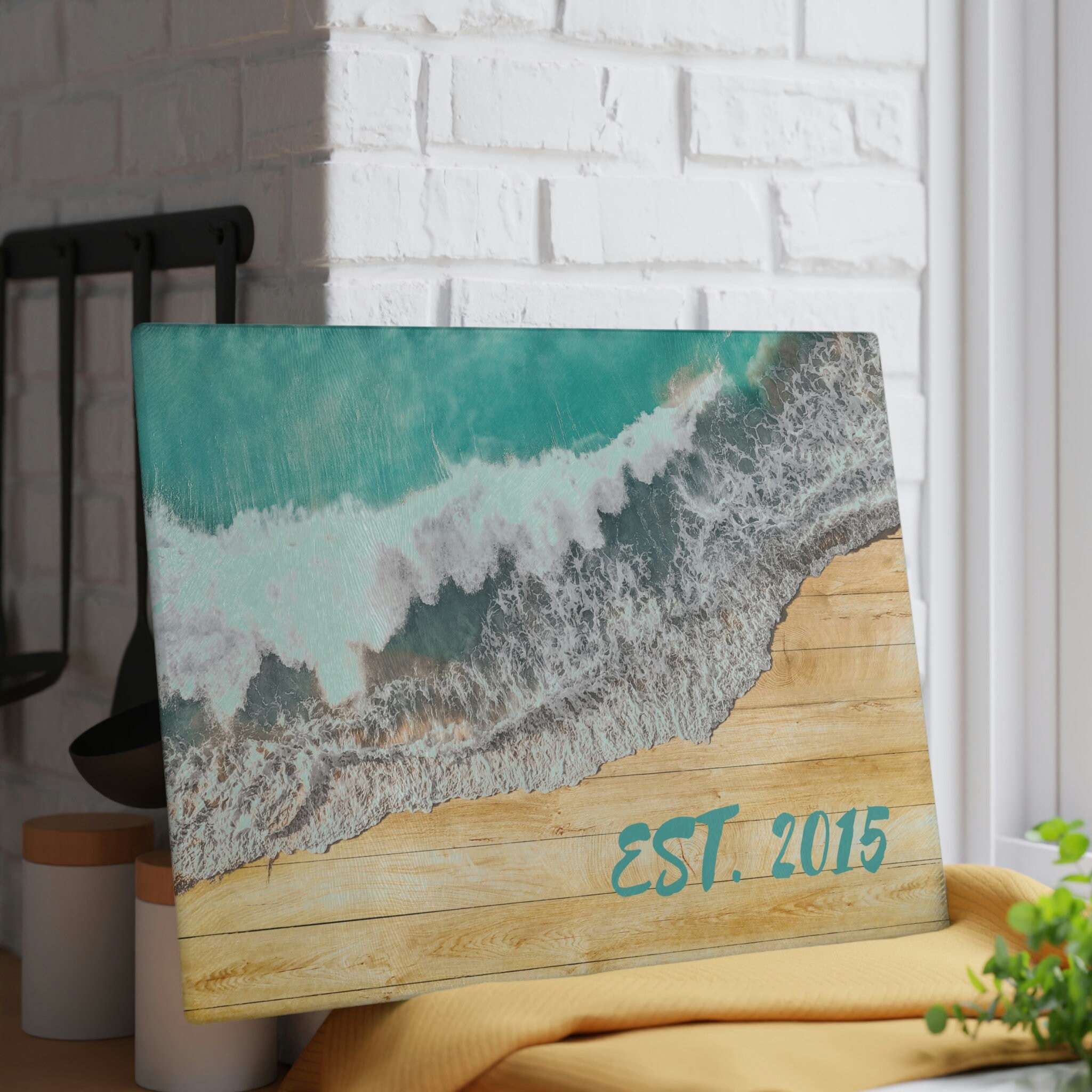 Custom Glass Cutting Board Ocean Themed Tempered Glass Serving - Etsy