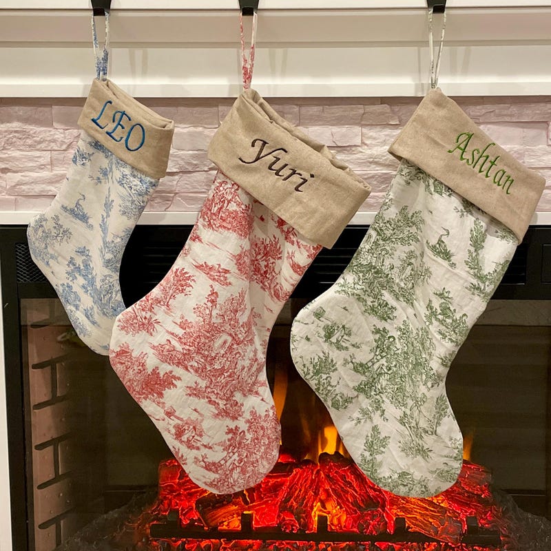 Red Stocking Toile - Etsy