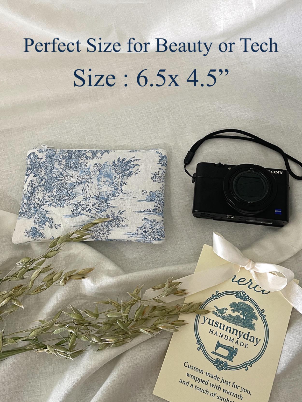Quilted Toile De Jouy Pouch, Small Makeup or Camera Case - Etsy