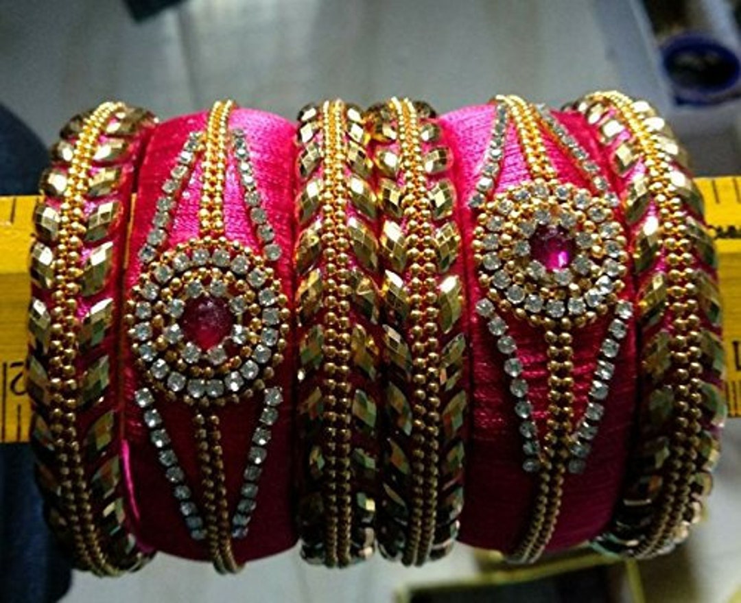 Indian Hand-made Slik Theard Bangles for Women - Etsy