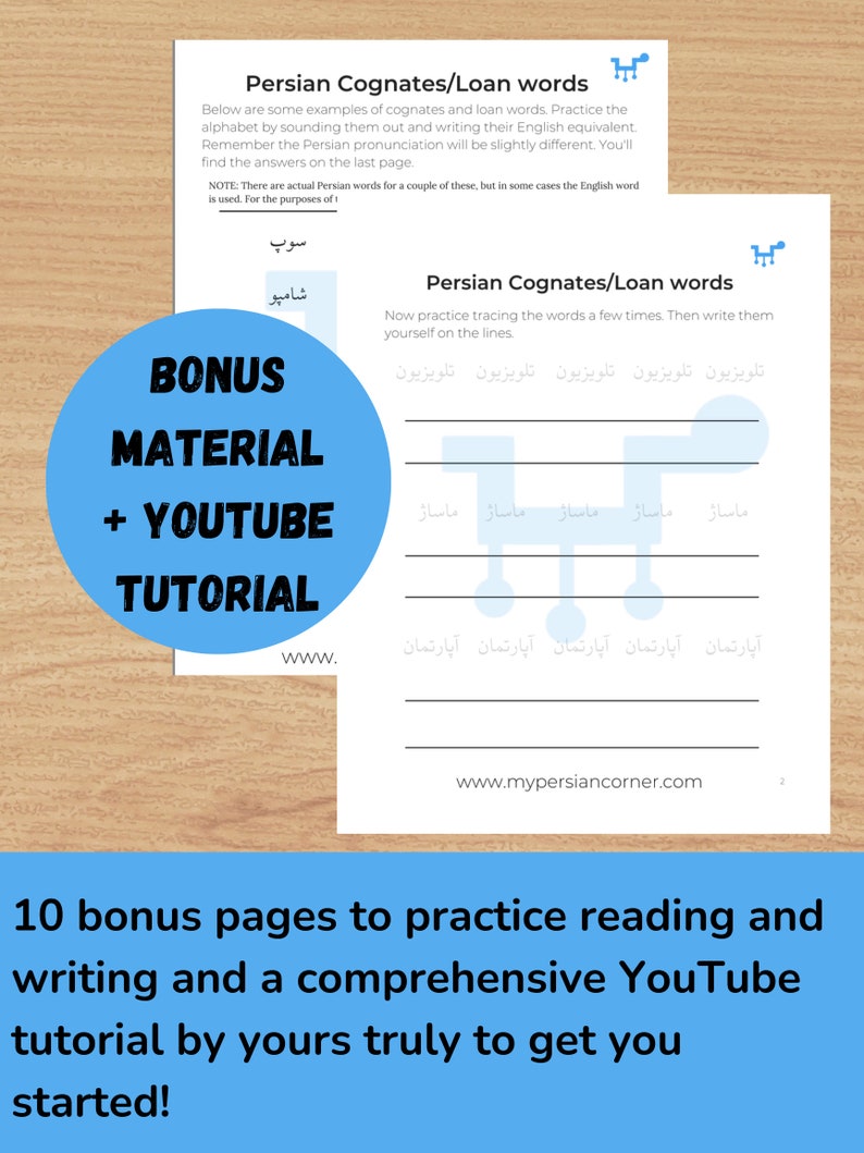 Persian-farsi Alphabet Workbook Digital Download - Etsy