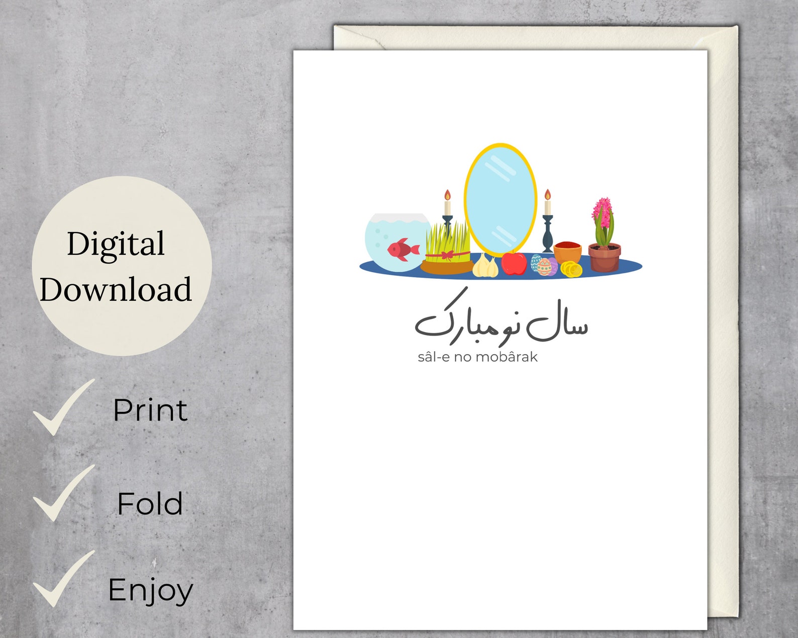 Nowruz Card, Haft Seen Table, Persian New Year (digital Download) - Etsy