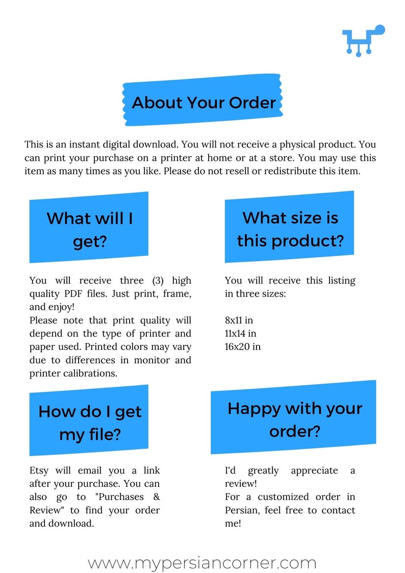 Persian Seasons Digital Print, Farsi Seasons for Nursery, Classroom ...