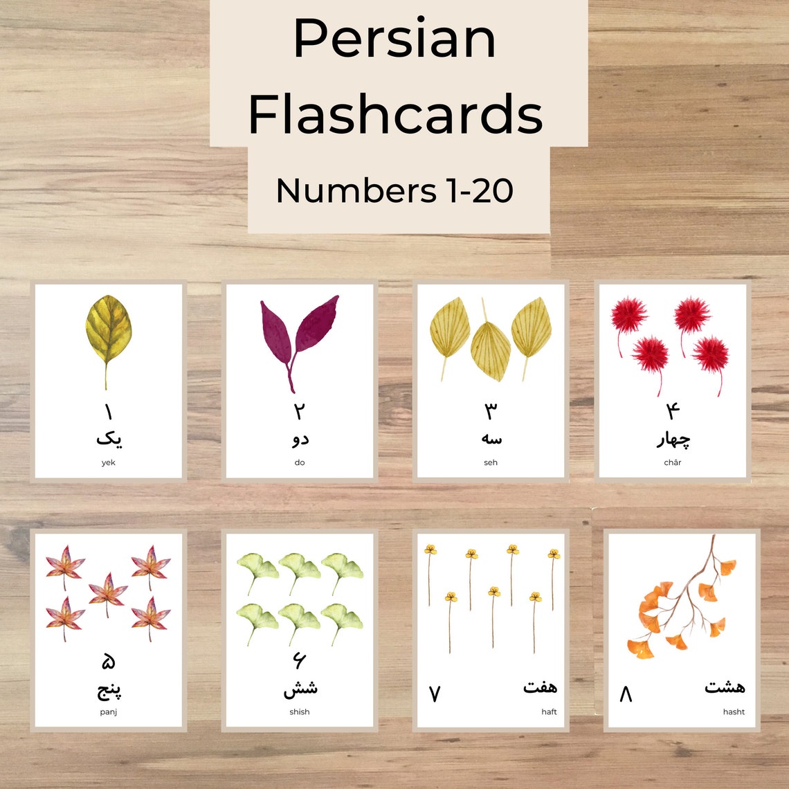 Persian Number Flashcards, Farsi Flashcards, Persian, Farsi, Flashcards, Digital Download ...