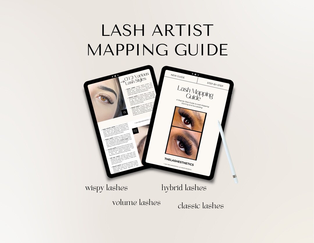 Eyelash Extension Mapping Guide, Lash Tech Styling Guide, Lash Manual ...