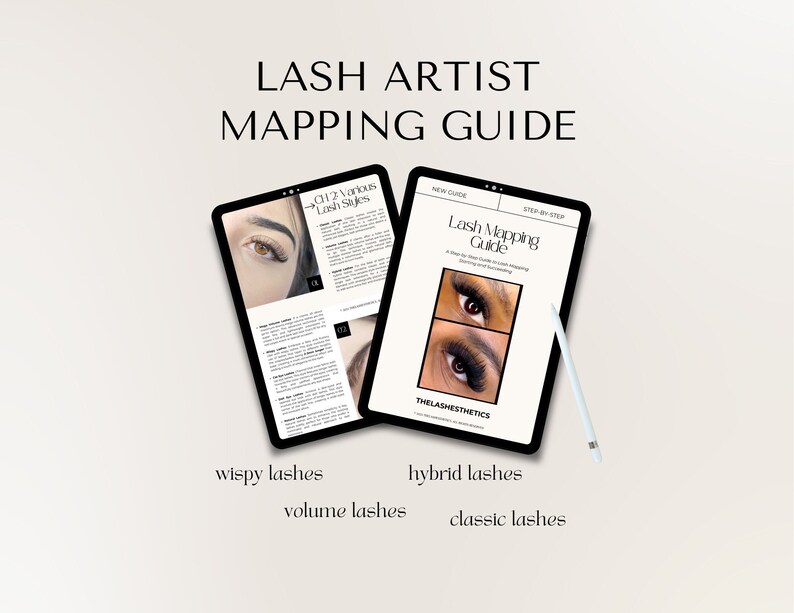 Eyelash Extension Mapping Guide, Lash Tech Styling Guide, Lash Manual ,lash Map Training Guide ...