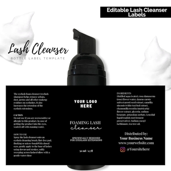Lash Bath Label - Etsy