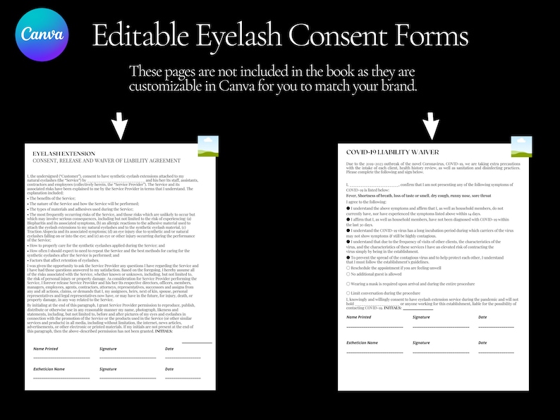 Digital Lash Client Record Book, Planner & Consent Forms (goodnotes ...