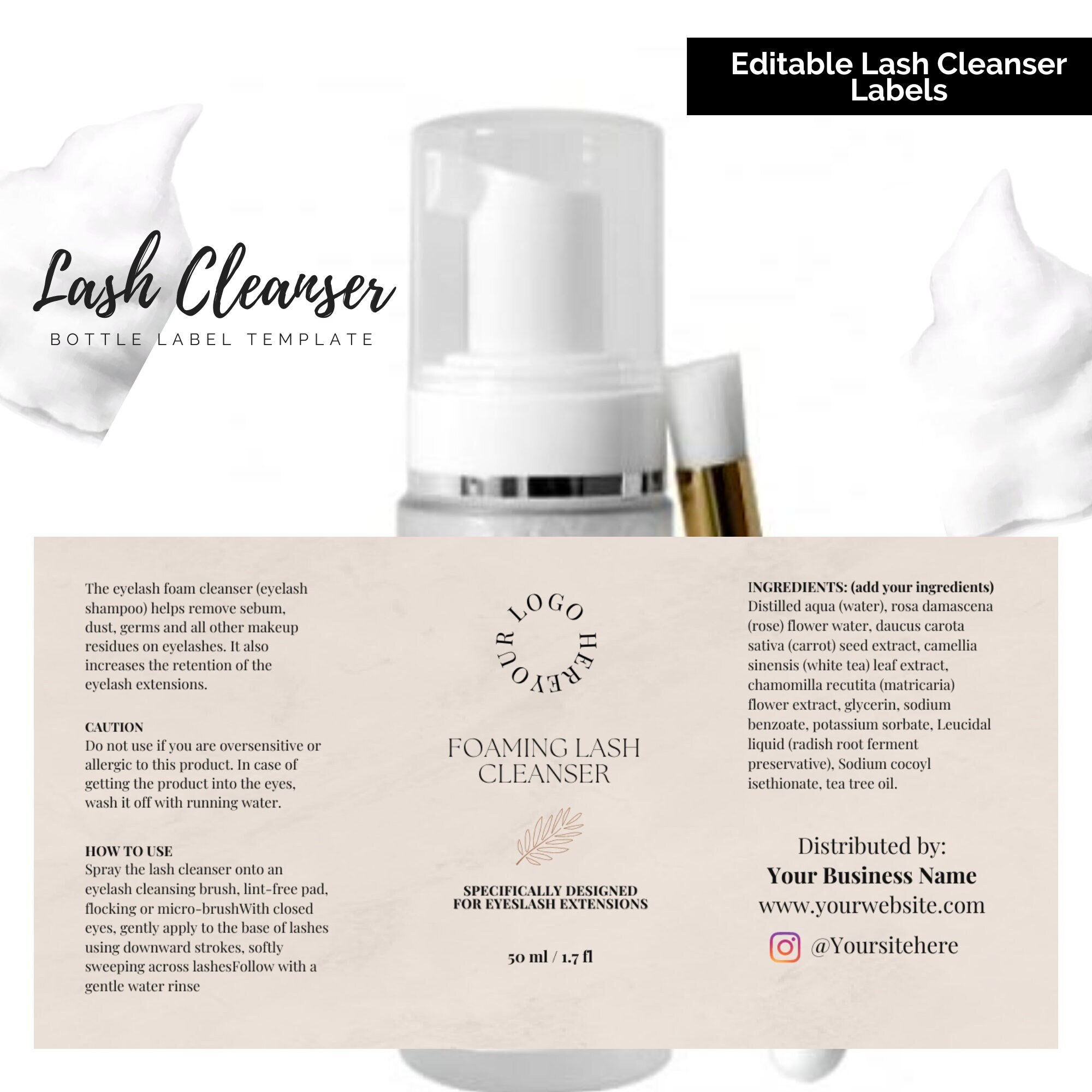 Etiquetas para baño de pestañas, Canva editable / Etiquetas para ...