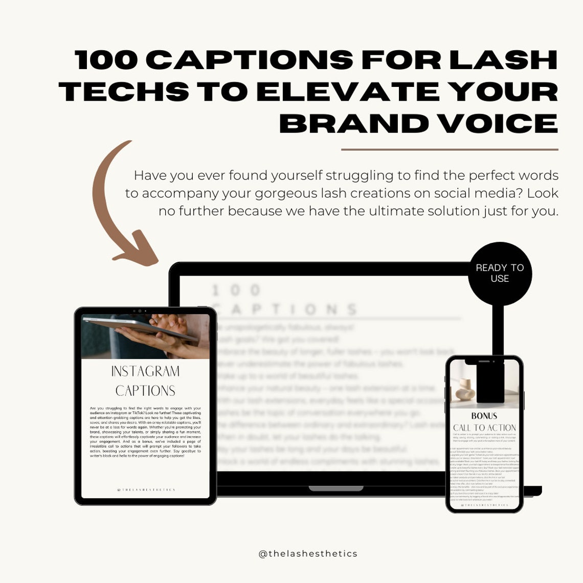 Lash Artist Captions, Lash Tech Social Media Captions, Instant Download ...