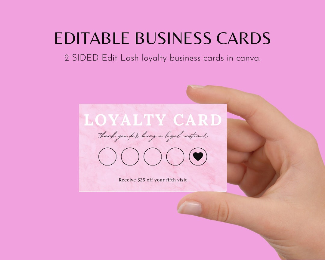 Pink Lash Loyalty Card Template, Salon Reward Card (canva Editable) - Etsy