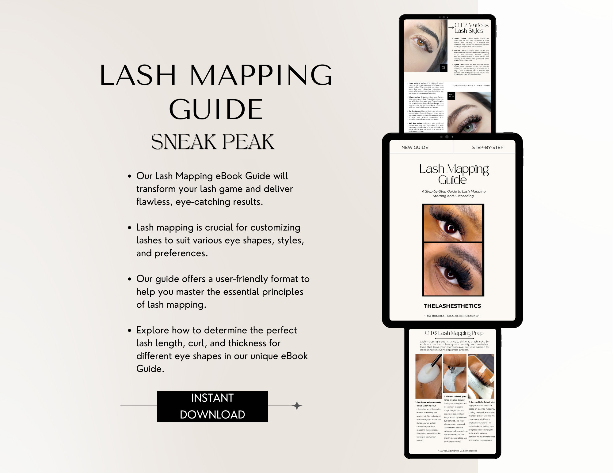 Eyelash Extension Mapping Guide, Lash Tech Styling Guide, Lash Manual ,lash Map Training Guide ...