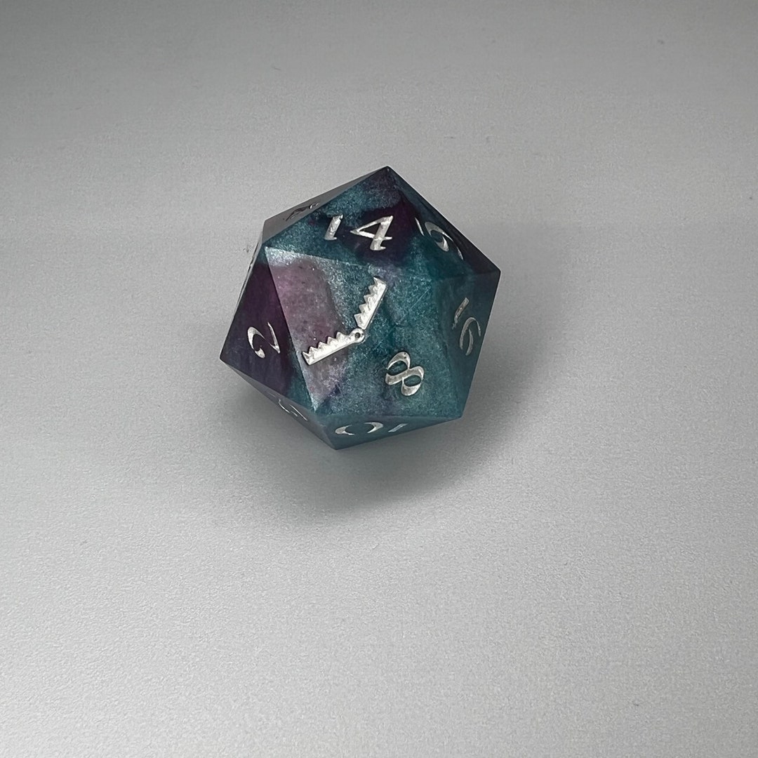 Fey Realm: Homemade Sharp Edge D20 Single W/ Logo Crit 20 - Etsy