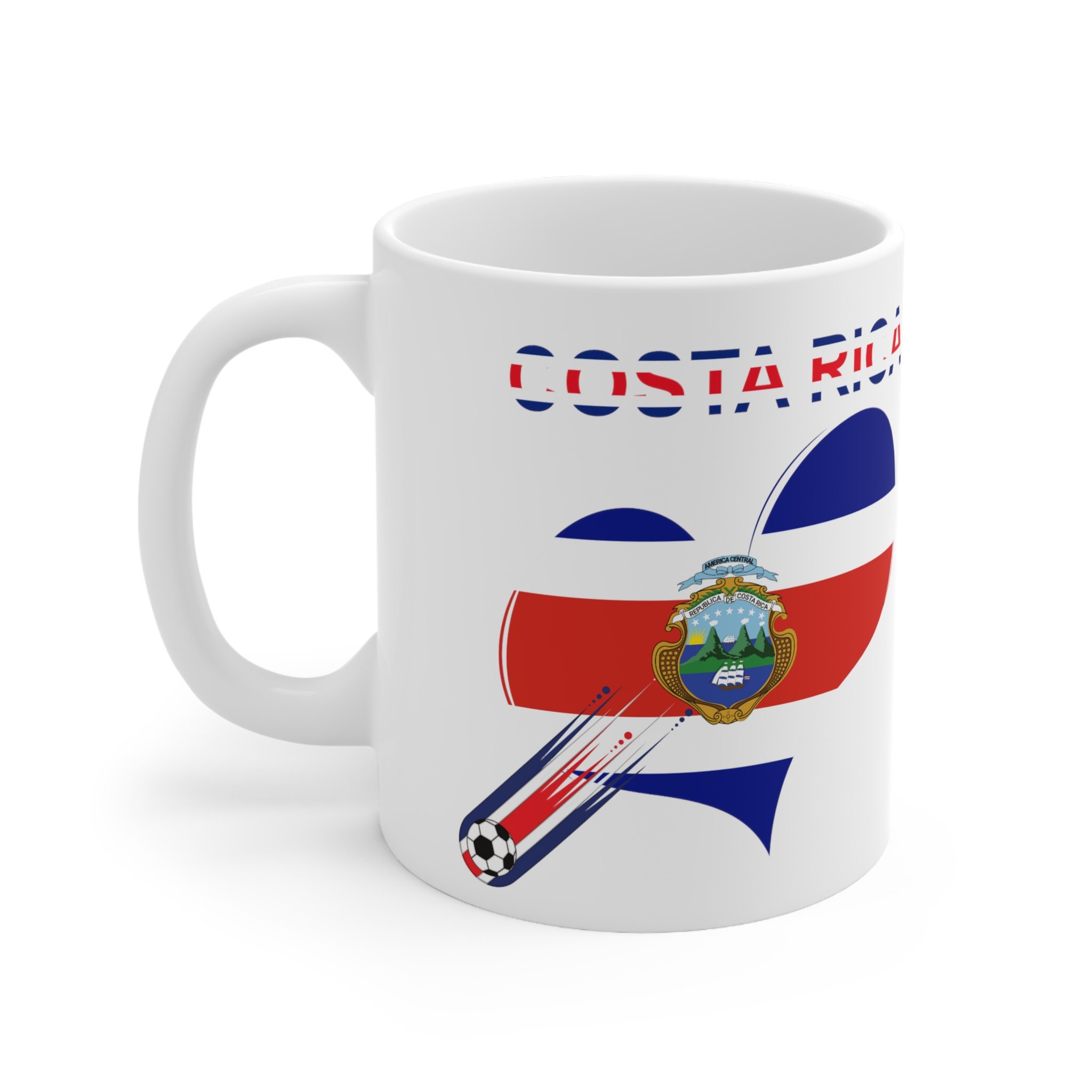 Costa Rican Flag Mug,soccer Ball Mug,soccer Fans Cup,heart-shape Flag ...