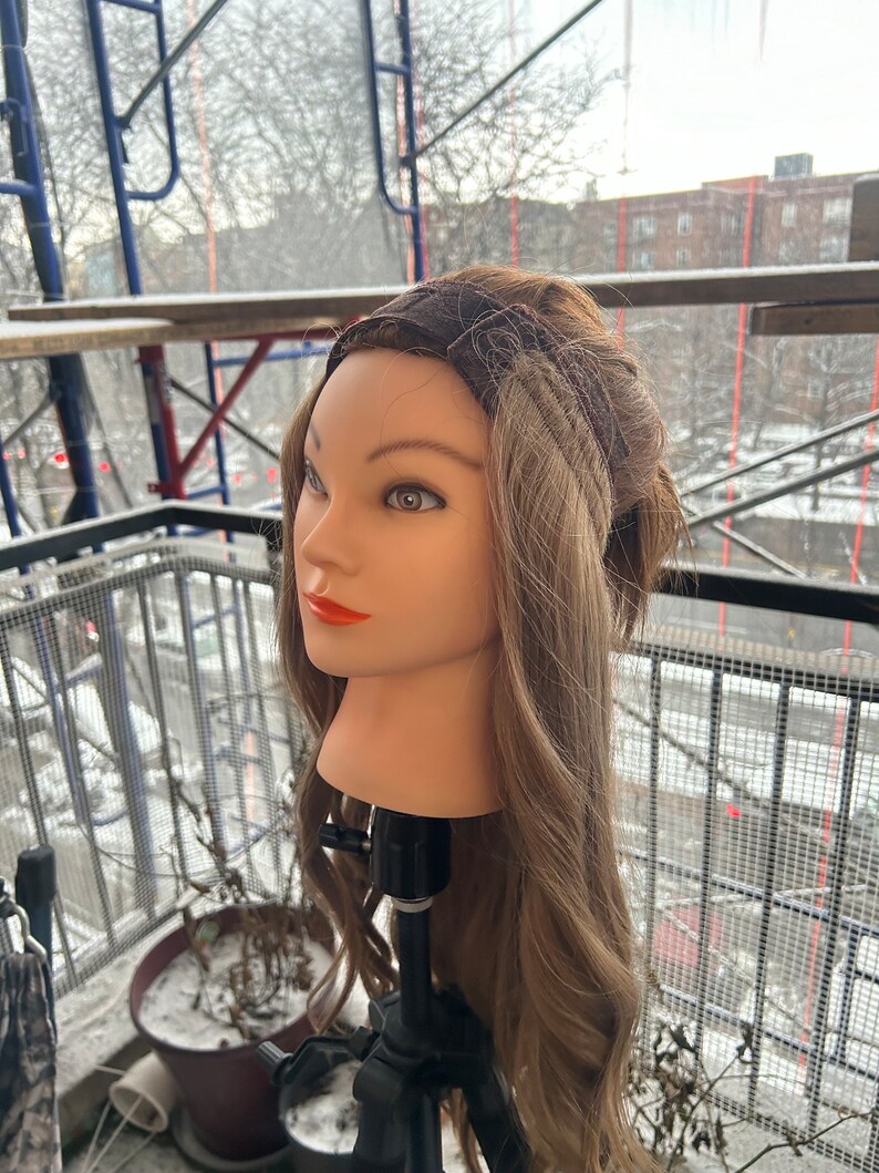 Medium Blonde Human Hair Hat Fall Band Wig MINI Fall - Etsy