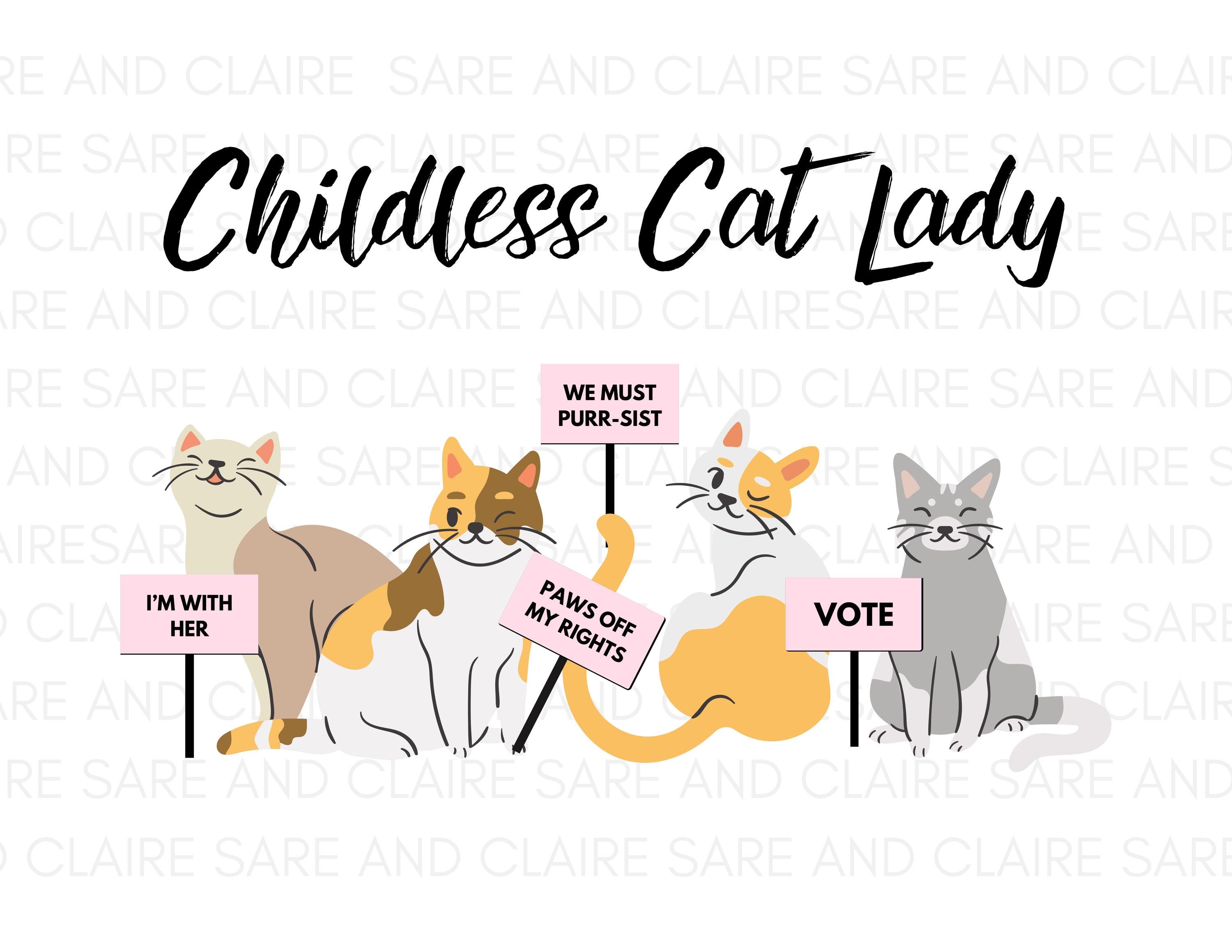 Childless Cat Lady Svg and Png File Bundle Pink Election 2024 Vote ...