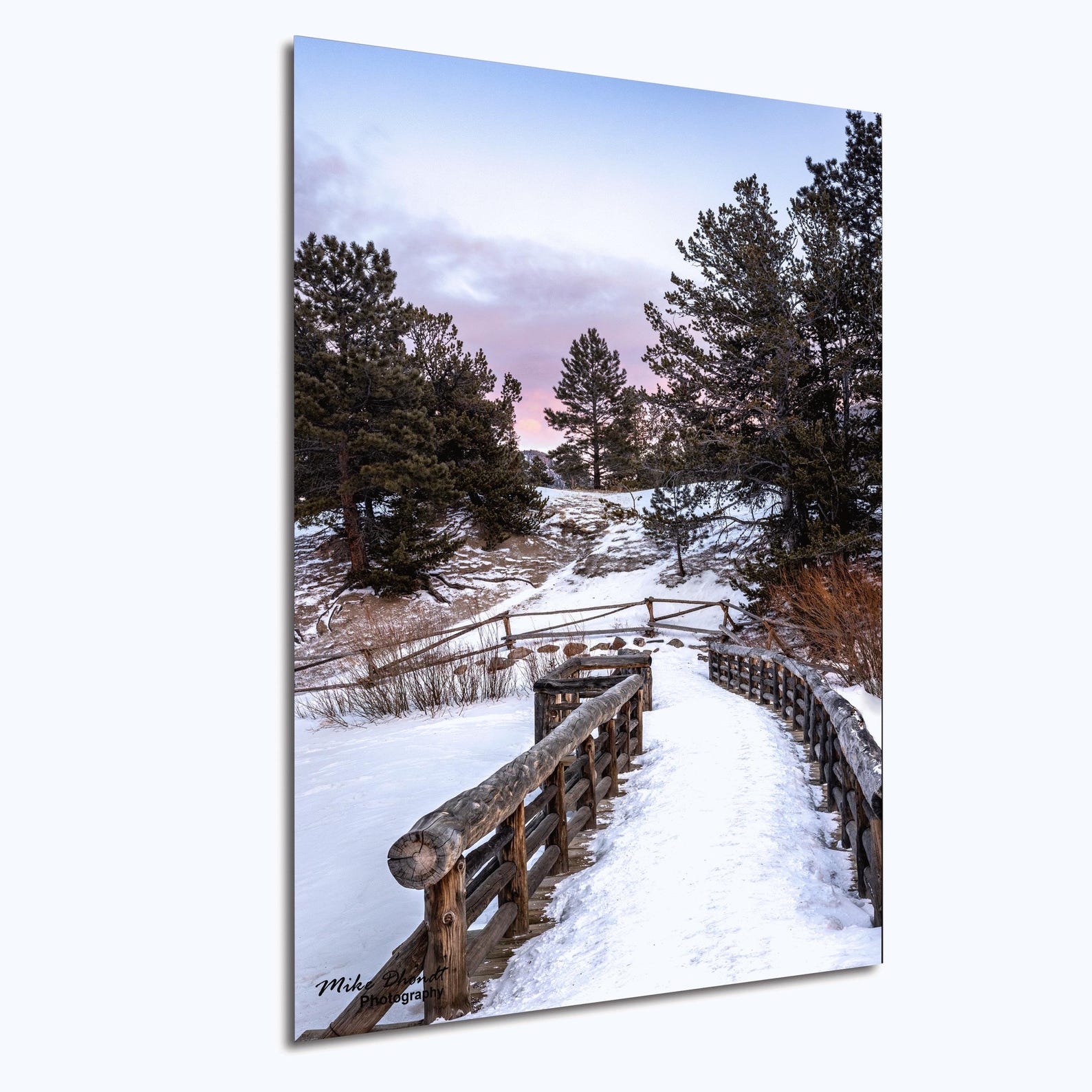 Sprague Lake Sunset in Winter Snowy Path Rocky Mountain National Park ...