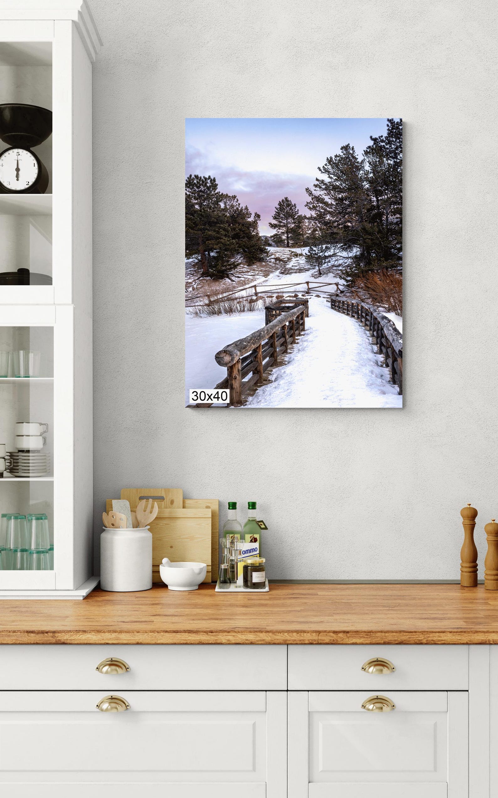 Sprague Lake Sunset in Winter Snowy Path Rocky Mountain National Park ...