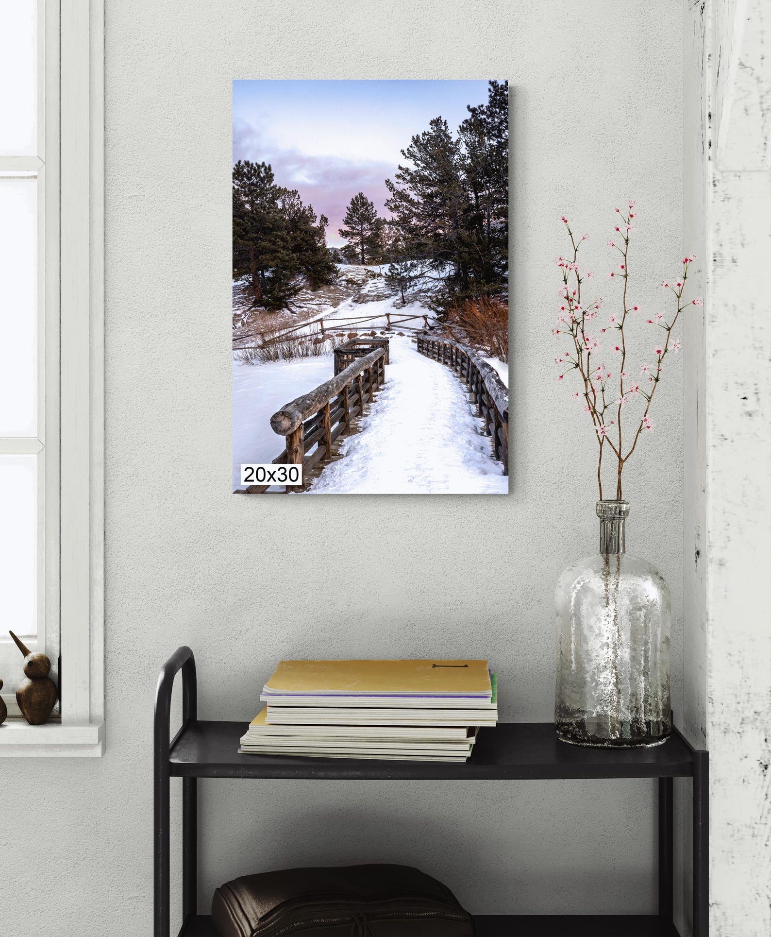 Sprague Lake Sunset in Winter Snowy Path Rocky Mountain National Park ...