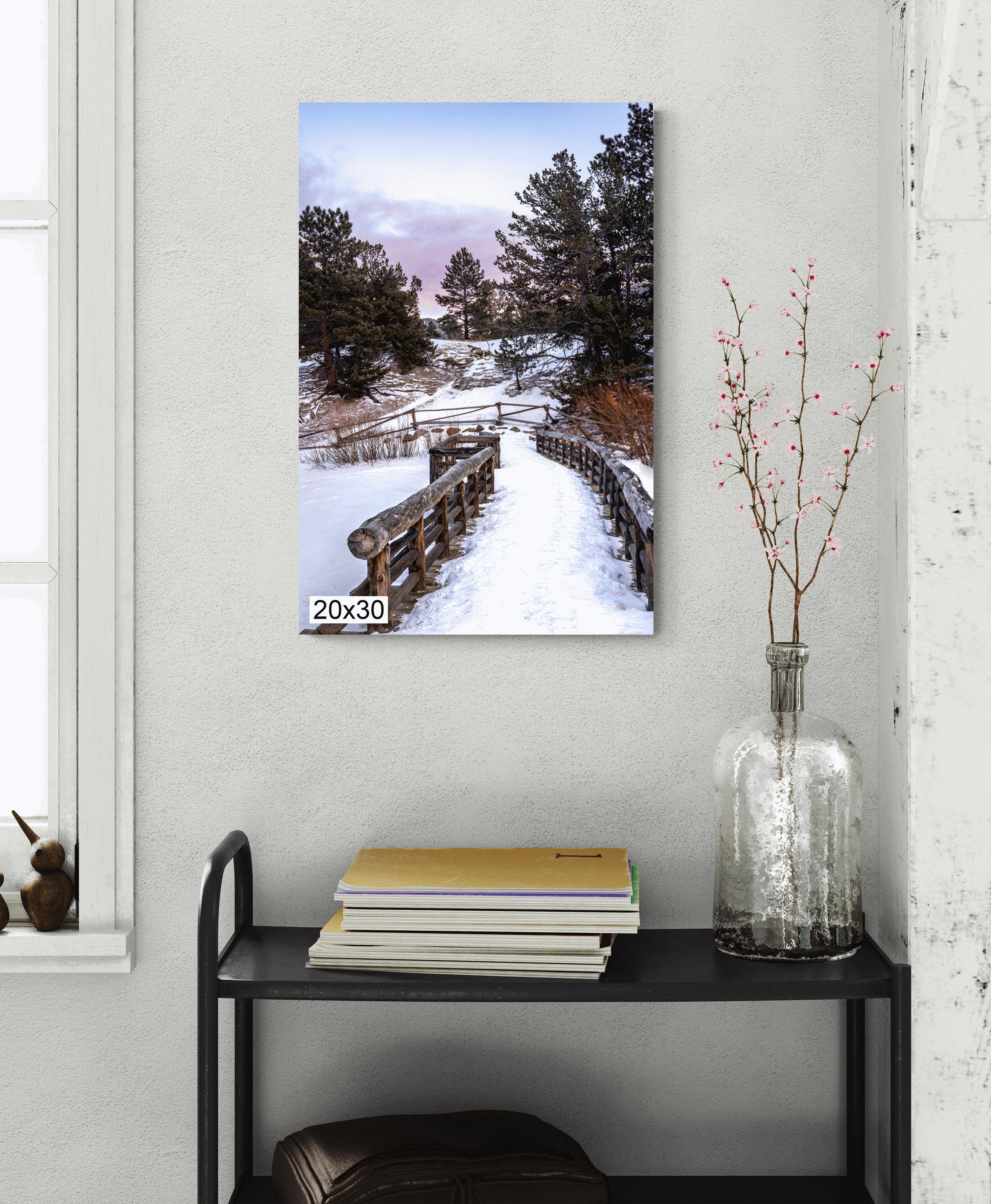 Sprague Lake Sunset in Winter Snowy Path Rocky Mountain National Park ...