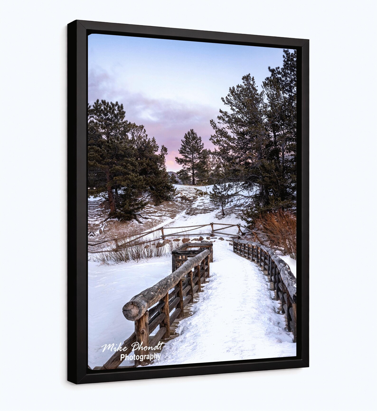 Sprague Lake Sunset in Winter Snowy Path Rocky Mountain National Park ...
