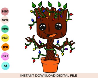 Groot Lights Svg - Etsy