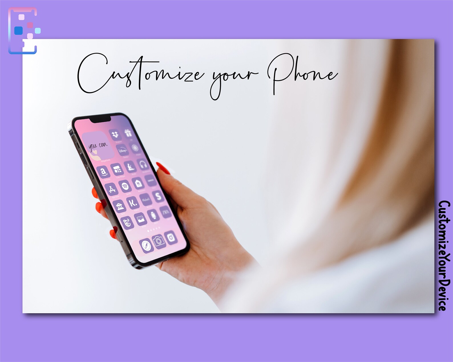 App Icons for iPhone Ios, Purple and Blue Color Palette 40K Icons Free ...