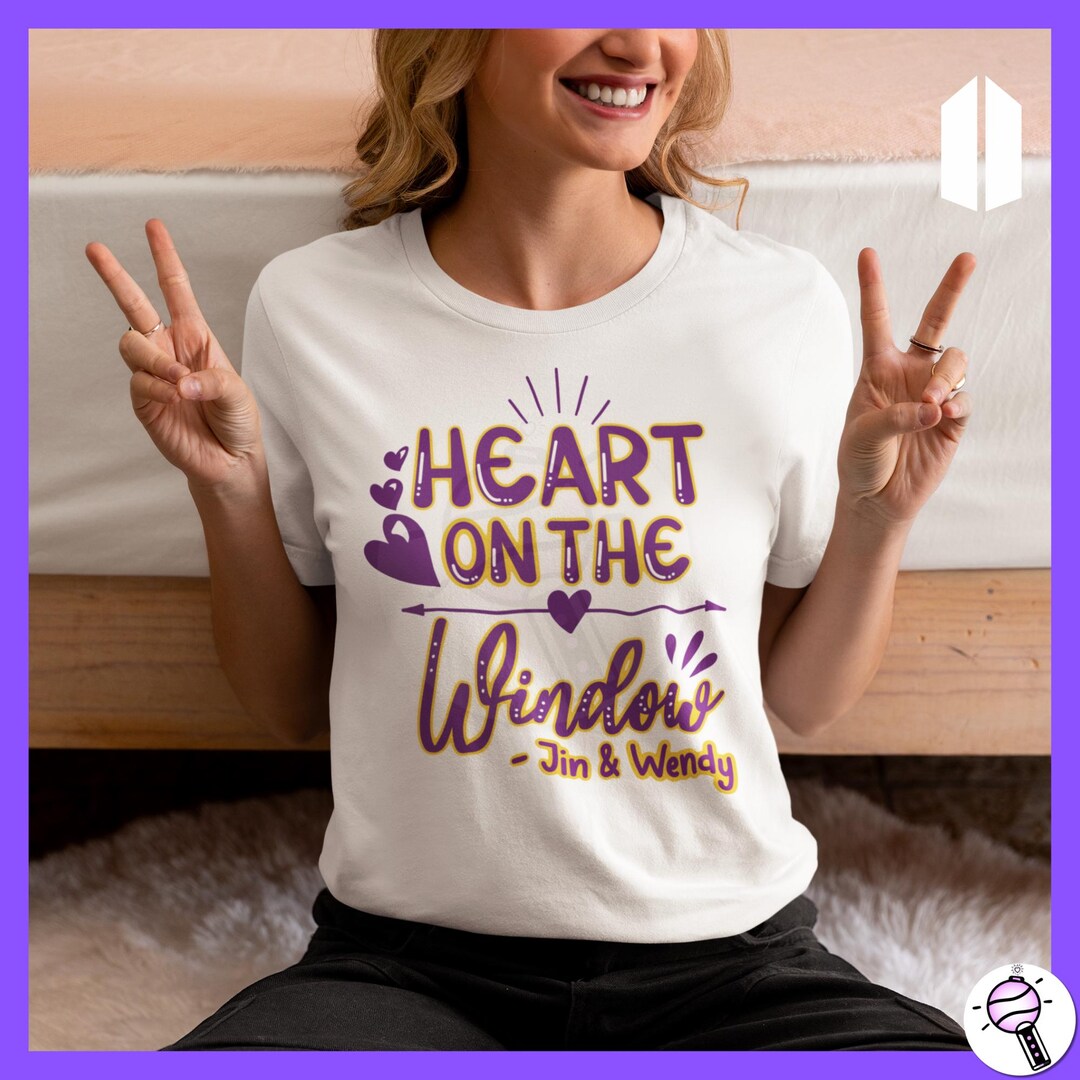BTS Merch Jin Shirt Heart on the Window Gifts for Fans Kim Seokjin BTS ...