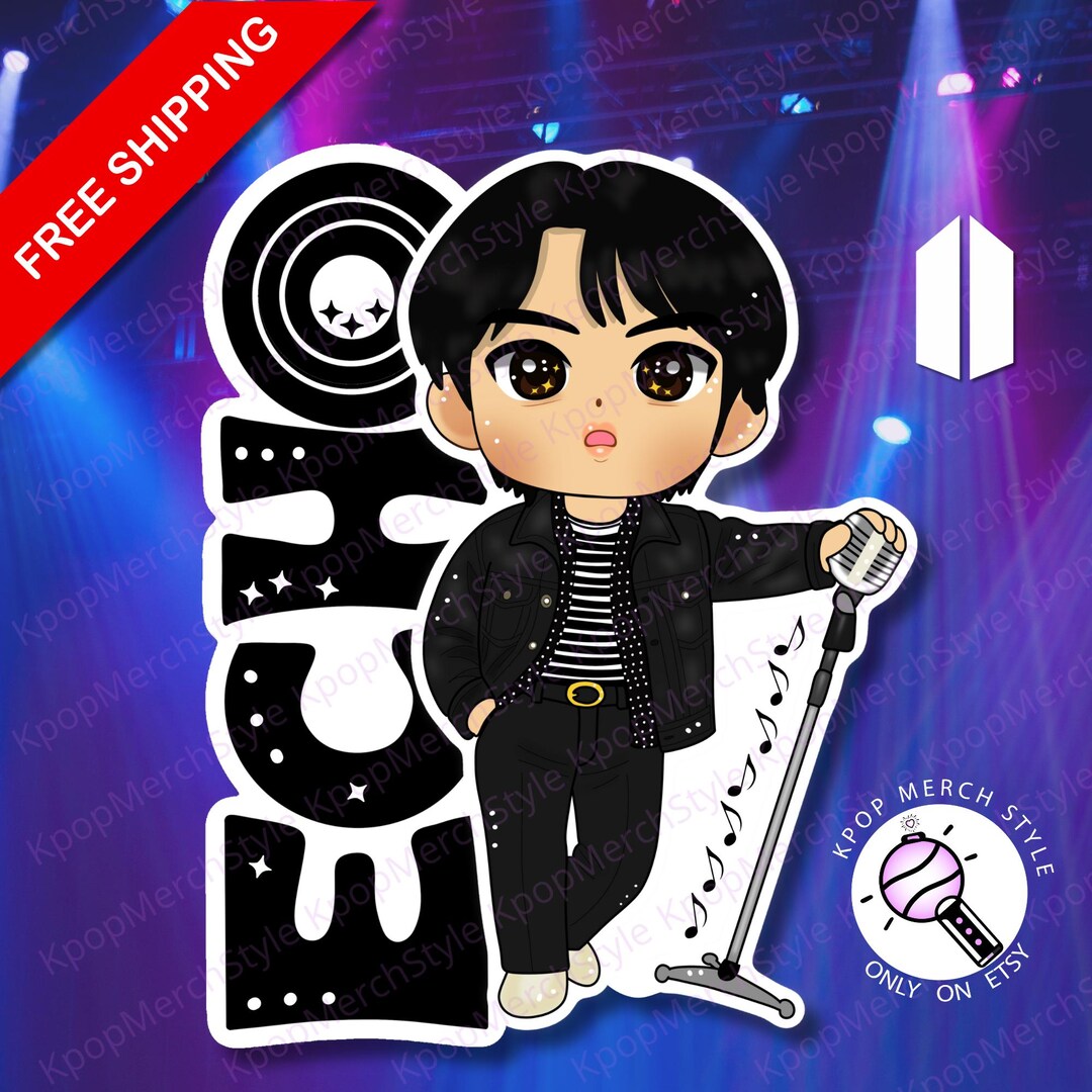 Seokjinnie Rockstar Chibi Sticker - Kpop Merch Fanart, Holographic ...