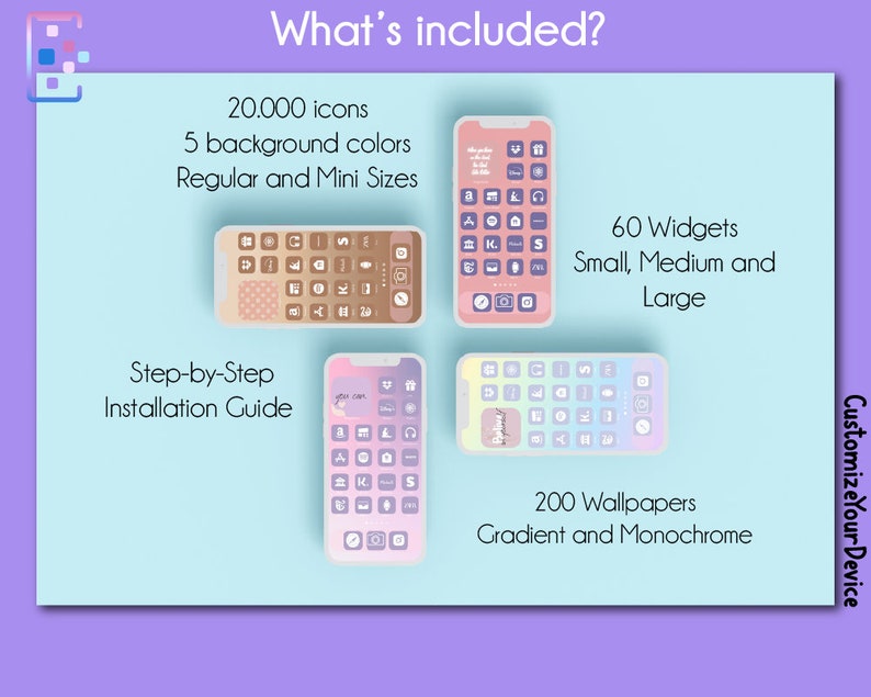 App Icons for iPhone Ios, Blue Bell Color Palettes 20K Free Aesthetic ...