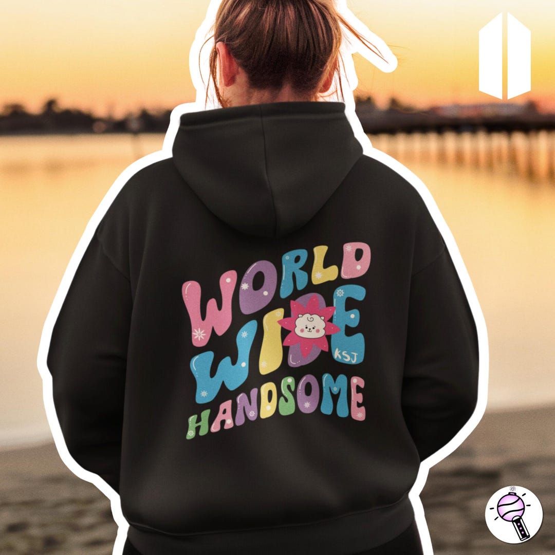 BTS Merch Jin Hoodie World Wide Handsome - Gifts for Fans - Kim Seokjin ...