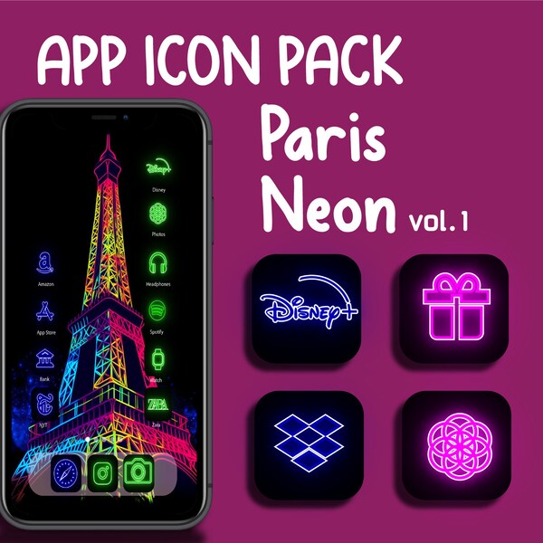 Neon Blue App Icons - Etsy