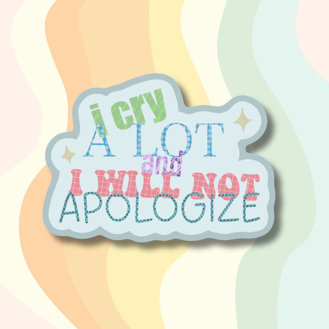 Mental Health Sticker // Holographic I Cry a Lot Sticker - Etsy