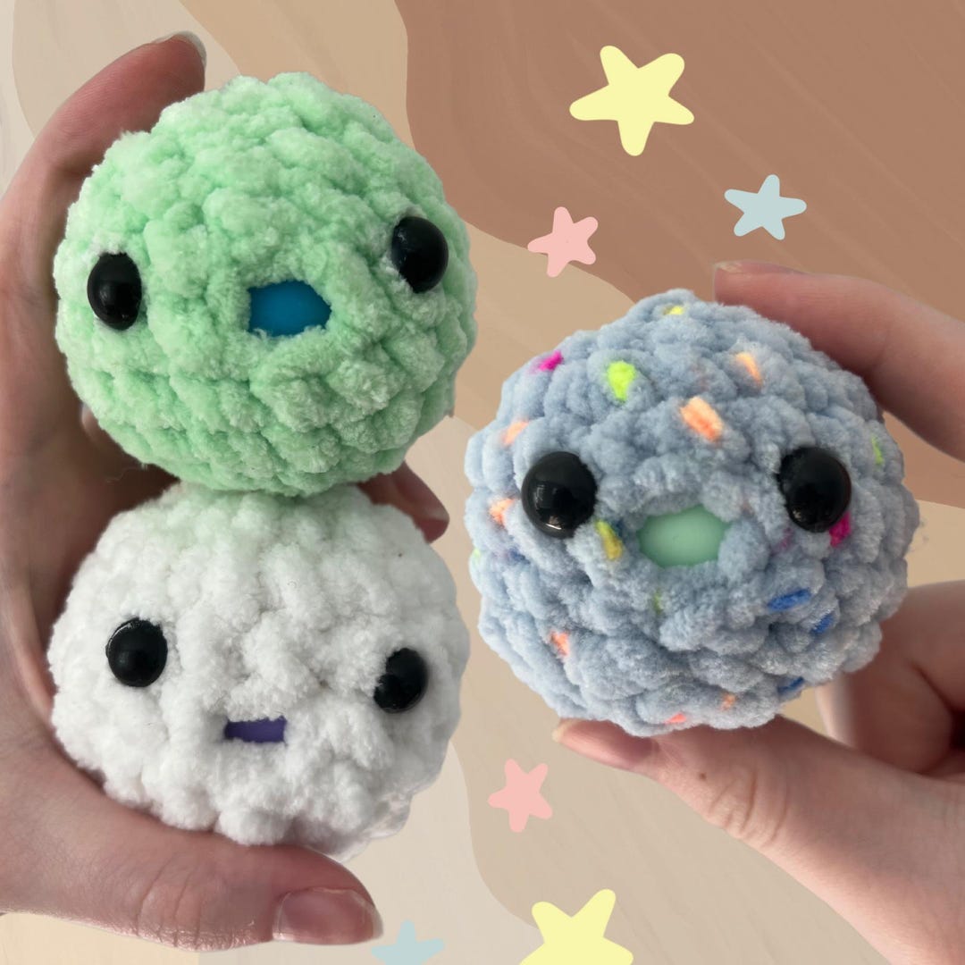 Squishy Puffs (3 Pack) — Crochet Fidget Toy Stress Balls - Etsy