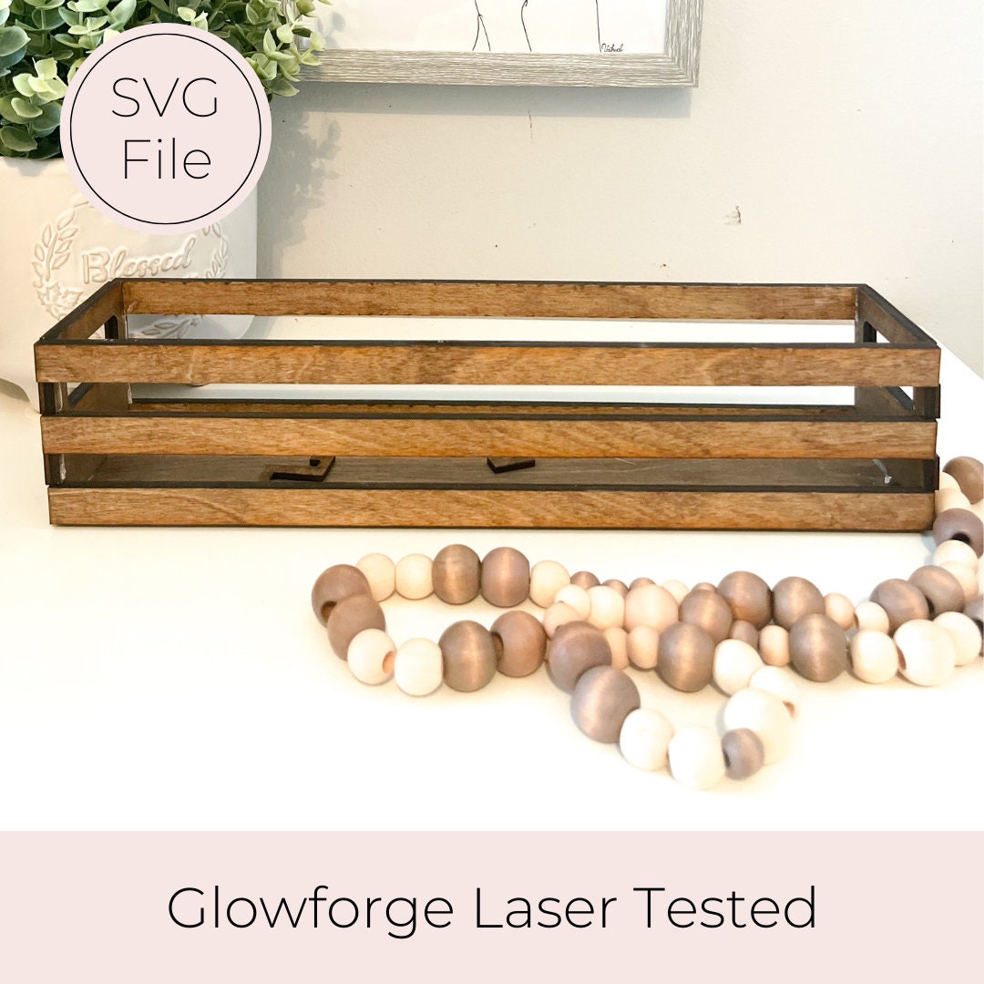 Crate Box SVG File | Glowforge Cut File | Interchangeable Crate Basket ...