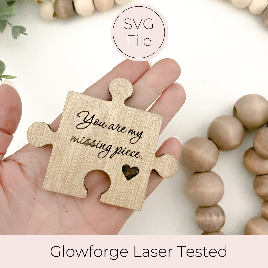 Missing Piece Puzzle SVG Cut File | Glowforge Tested | Valentines Gift ...