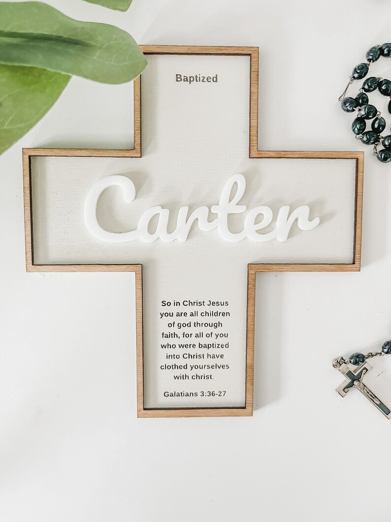 Baptism Cross Cut File | Glowforge Tested Cut File | Engraved Baptism ...