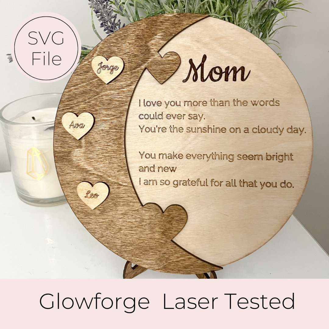 Mothers Day Plaque Cut File | Glowforge Tested Cut File | Mothers Day ...