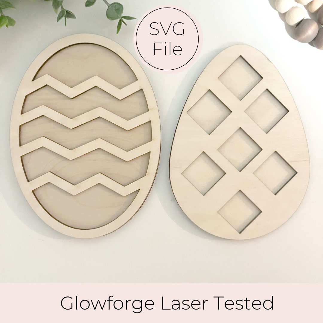 Easter Eggs Two Layer SVG File | Glowforge Cut File | Interchangeable ...