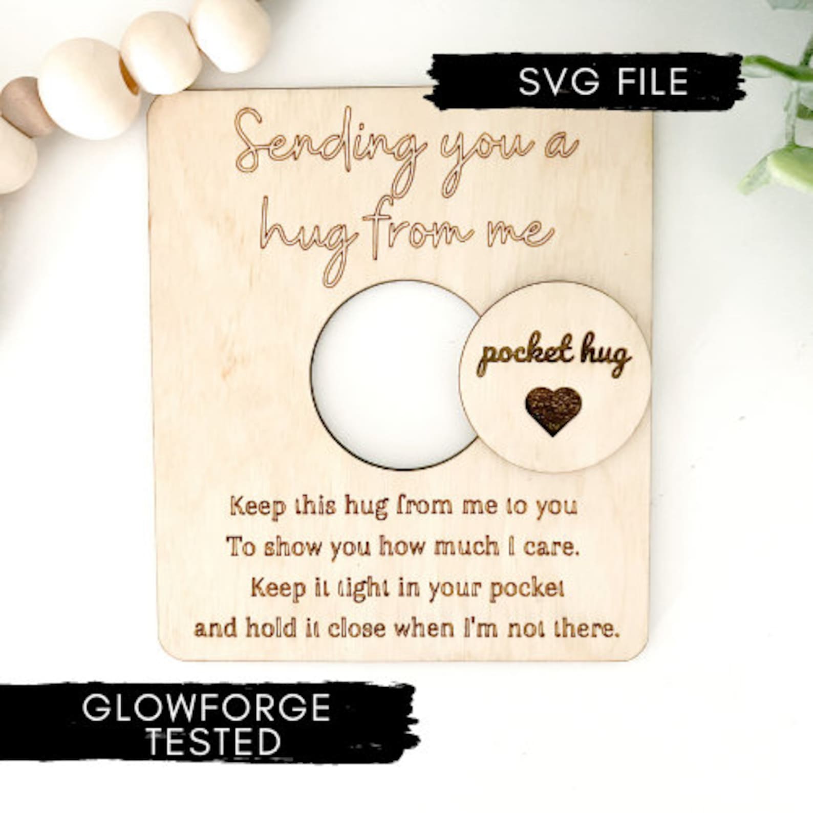 Pocket Hug SVG Digital File Glowforge Tested Cut File Back - Etsy