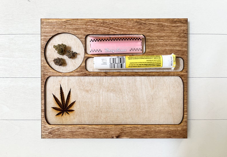 Cannabis Rolling Tray SVG File | Glowforge Cut File | Wood Rolling Tray ...
