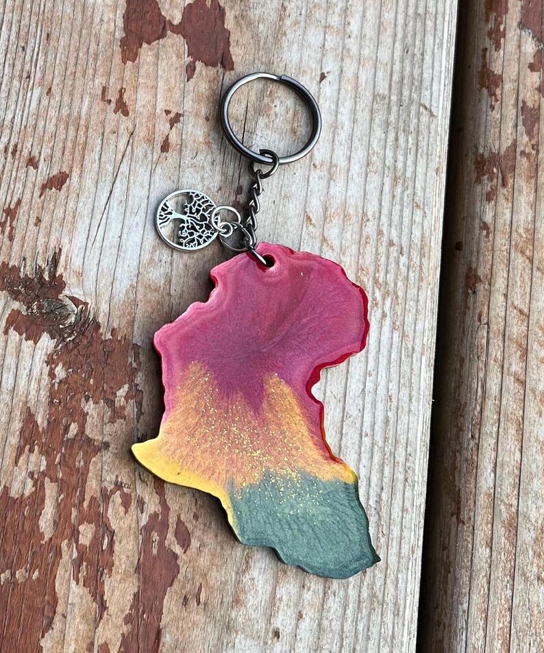 Map of Africa Keychain-epoxy Resin tree of Life Charm - Etsy