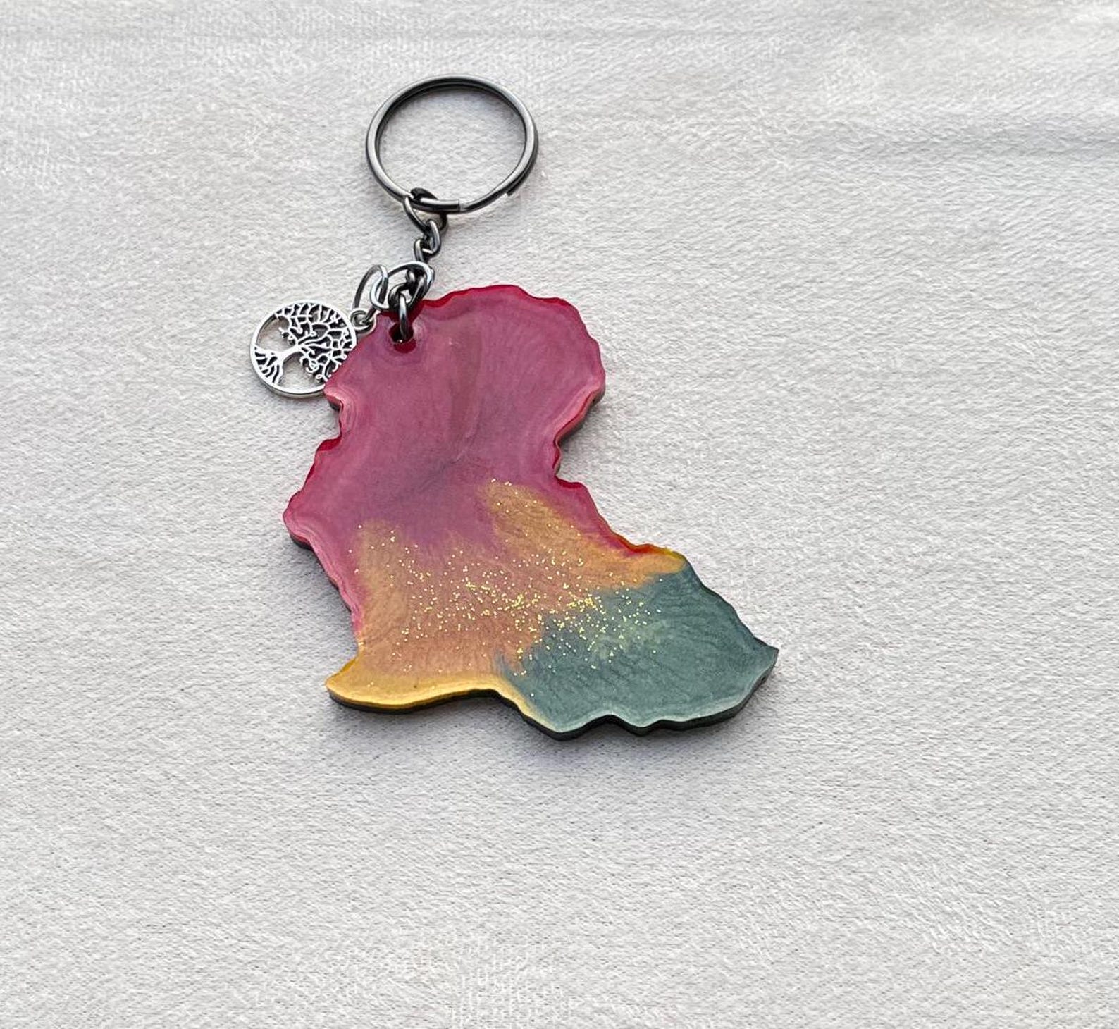 Map of Africa Keychain-epoxy Resin tree of Life Charm - Etsy